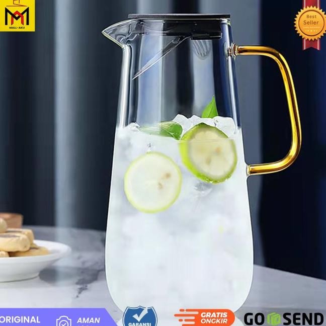 Jual Teo Pitcher Teh Ju Boroilicate Gla With Lid Fruit Infuer 1.6L ...