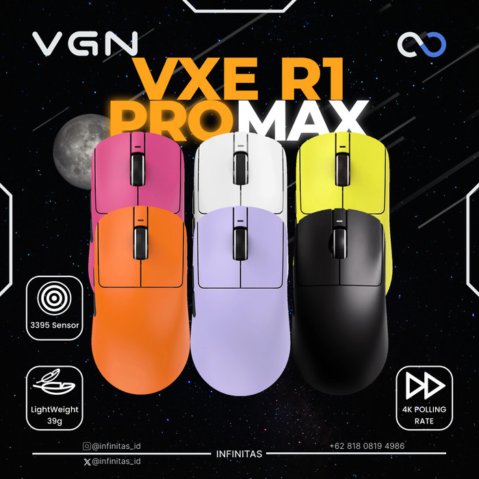 Jual VGN VXE R1 PRO MAX 4K Wireless Light Weight Gaming Mouse | Shopee ...
