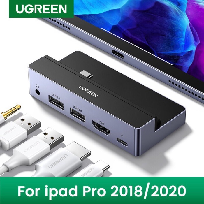 Jual Ugreen USB-C Multifunction Adapter for iPad Pro 2018/2020 GREY-70688 | Shopee Indonesia