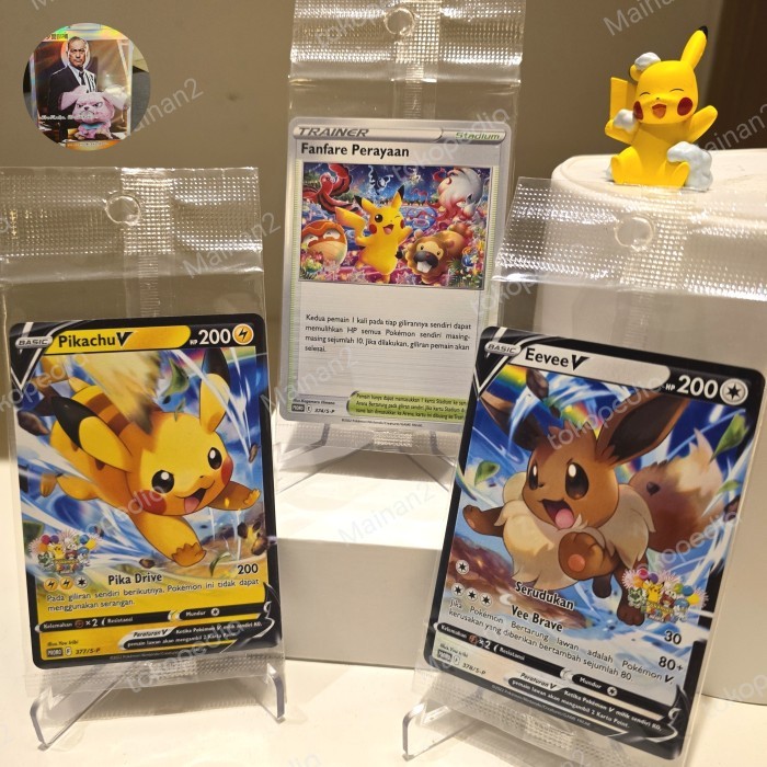 Jual Pikachu V Eevee v Fanfare Perayaan kartu promo pokemon festival | Shopee Indonesia