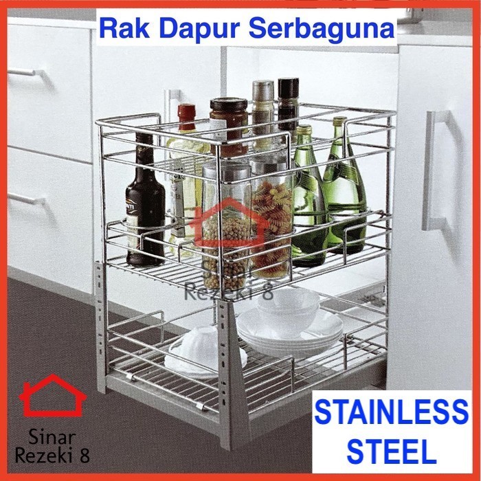 Jual Rak Tarik Dapur Vitco XC 29022F STAINLESS / Bumbu Botol Kitchen ...