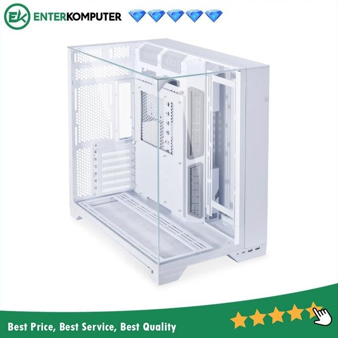 Jual Casing PC LIAN LI O11 VISION WHITE - Side and Front Tempered Glass ...