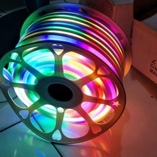 Jual LAMPU NEON FLEX LED 50m RGB FLEXIBLE FLEKSIBEL 50METER 50 METER ...