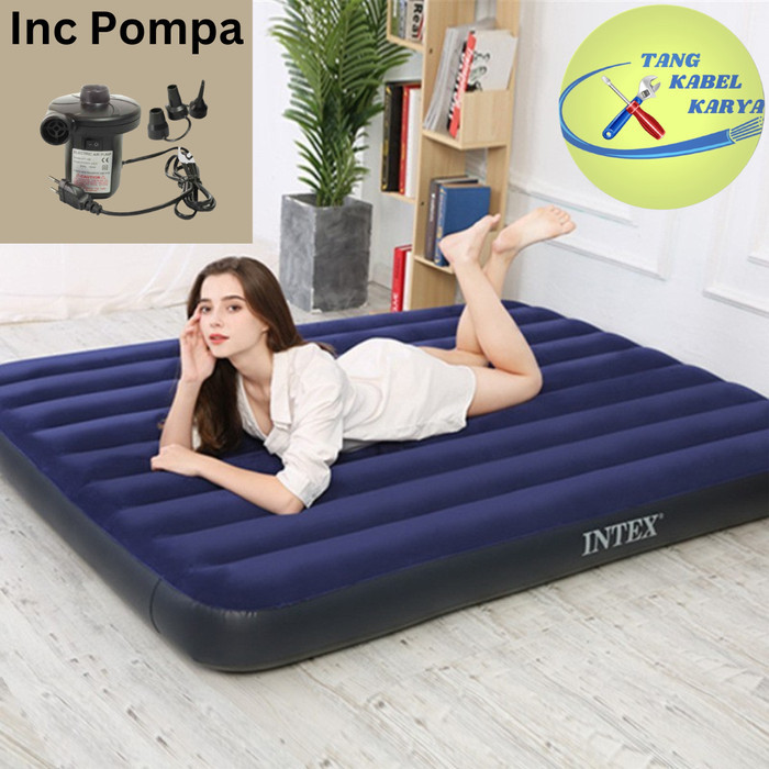 Jual PAKET HEMAT POMPA ANGIN LISTRIK OSLO + KASUR ANGIN INTEX DURABEAM ...
