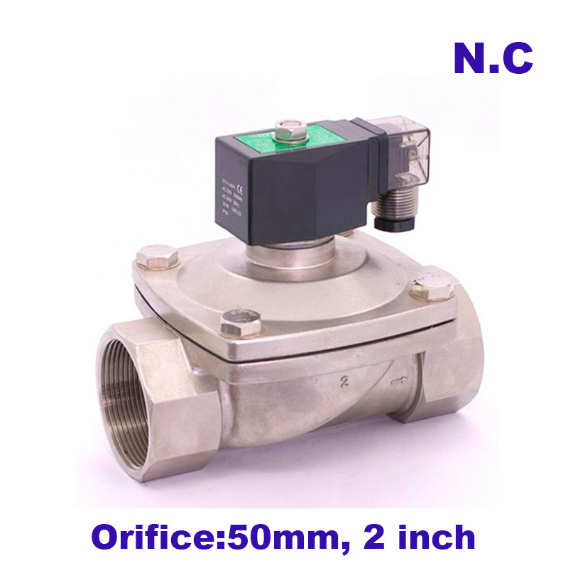 Jual ESKO NBR/EPDM 2 way SS304 large water solenoid valve normally close Port 2" 220V AC Orifice ...