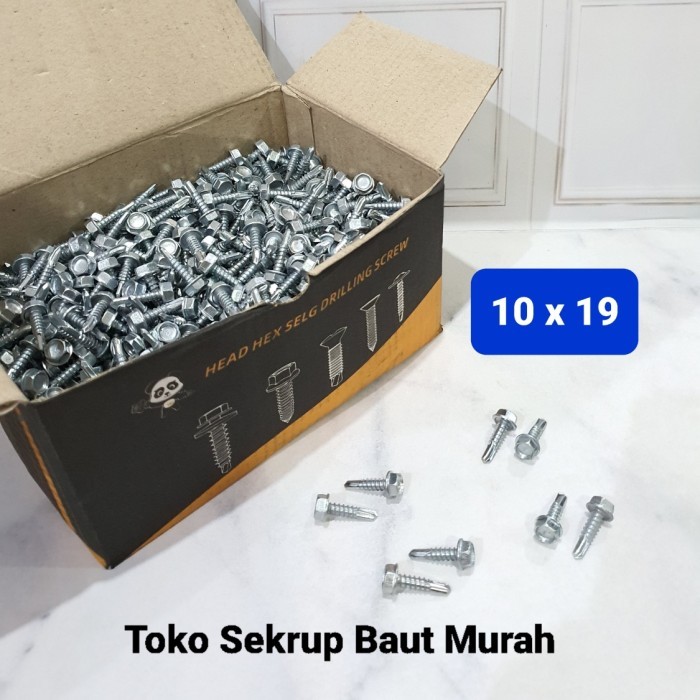 Jual NEW Baut Drilling 10x19/ Skrup Sds Driling 10 x 19/Sekrup Atap Baja Ringan | Shopee Indonesia