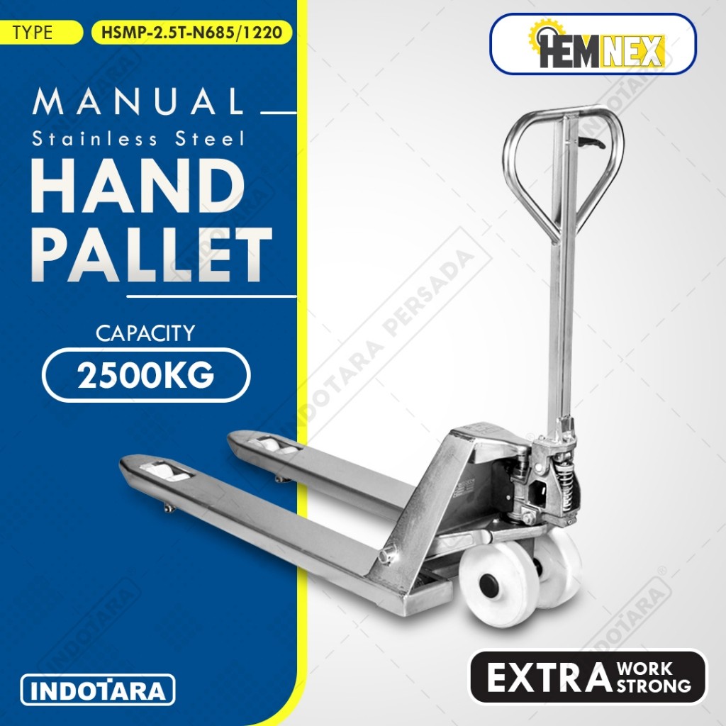 Jual Hand Pallet Truck Pallet Jack Stainless Steel Hemnex 2.5 Ton HSMP-2.5T-N685/1220 | Shopee ...