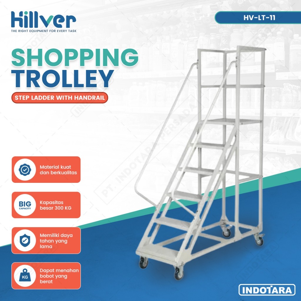 Jual Tangga Dorong Gudang Rolling Steel Ladder Hillver | Shopee Indonesia