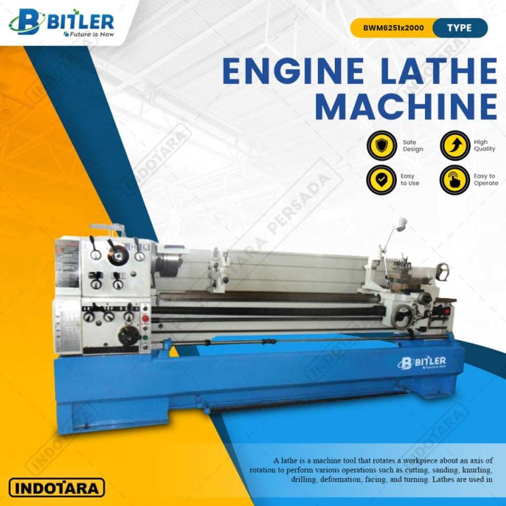 Jual Mesin Bubut / BITLER Engine Lathe Machine BWM6251x2000 | Shopee ...