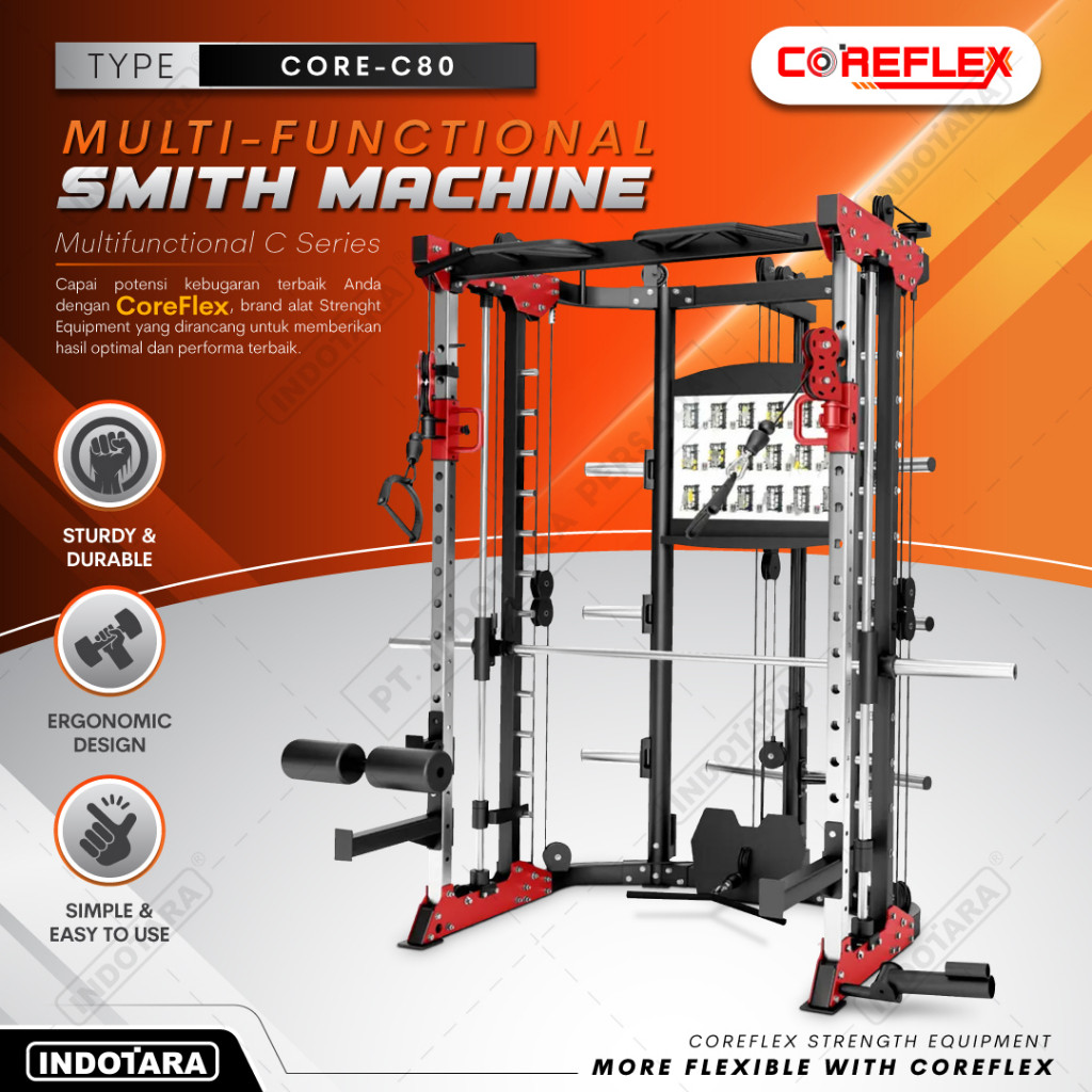 Jual Multi-gym CORE-C80 Multi-functional Smith Power Coreflex Smith Machine | Shopee Indonesia