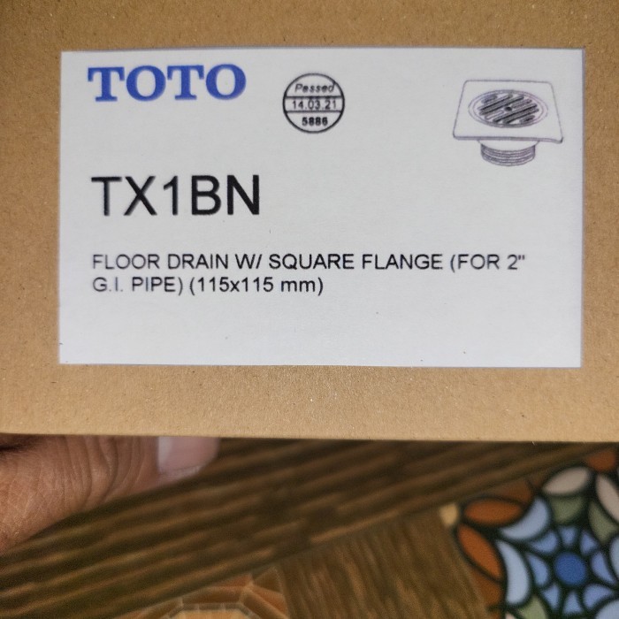 Jual TOTO TX1BN FLOOR DRAIN W/SQUARE FLANGE (FOR 2"G.I.PIPE)(115115mm ...