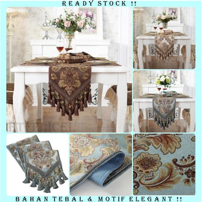 Jual European Table Runner / Taplak Meja Tamu Tebal Bordir Timbul Meja ...