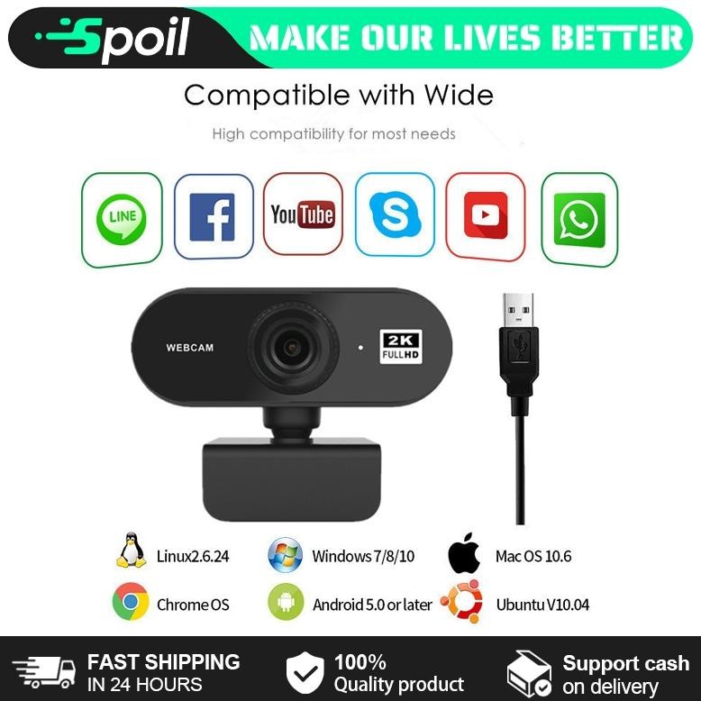 Jual Webcams Laptop 2K/1080P USB Kamera PC Full HD Live Broadcast Video ...