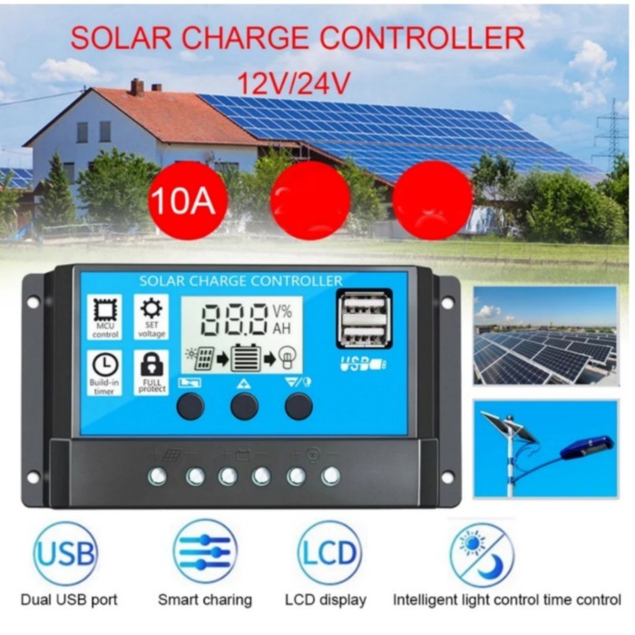 Jual Alat Kontrol Solar Charger Dual Usb 12V 10A 24V Daya Panel Surya Auto | Shopee Indonesia