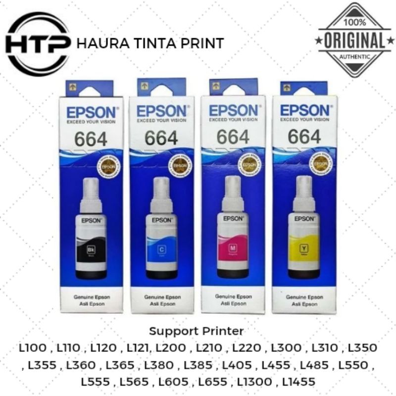 Jual 1SET TINTA EPSON 664 ORIGINAL L100/L120/L120/L200/L210/L220/L350/L355/L360/L1300 | Shopee ...