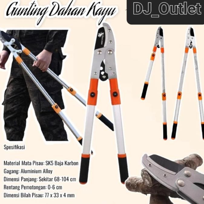 Jual Gunting Pohon Dahan Ranting Taman Telescopic Gagang Panjang Tinggi ...