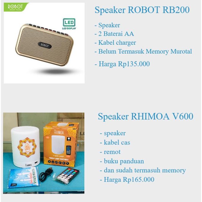 Jual SPEAKER BLUETOOTH ALQURAN ROBOT RB200 / SPEAKER MUROTAL ROBOT ...