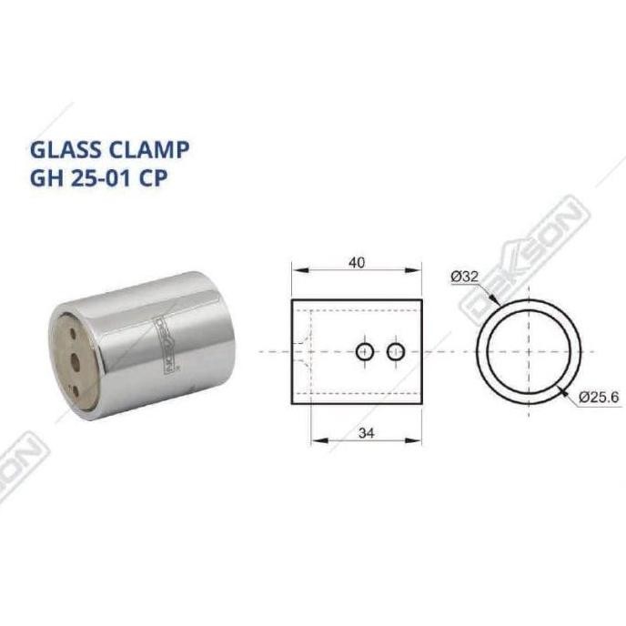 Jual Glass Clamp Dekkson Gh 25-01 Cp Klem Pipa Ke Tembok Pipa 1 Inch 25 ...