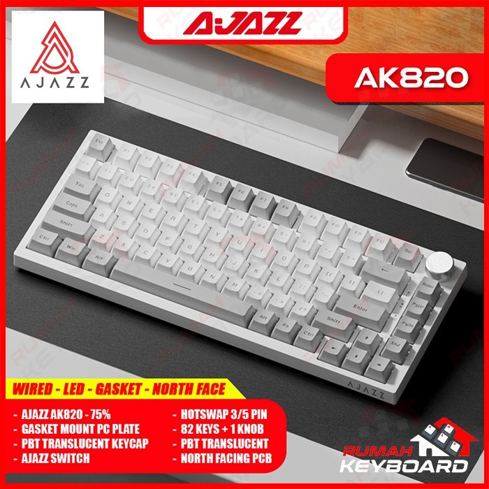 Jual mechanical keyboard - ajazz ak820 - 75% - wired - gasket - hotwsap [kualitas terbaik ...