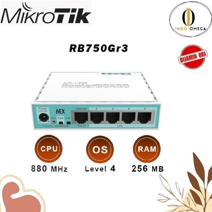 Jual Mikrotik Router Board Rb750Gr3 (Hex) | Shopee Indonesia