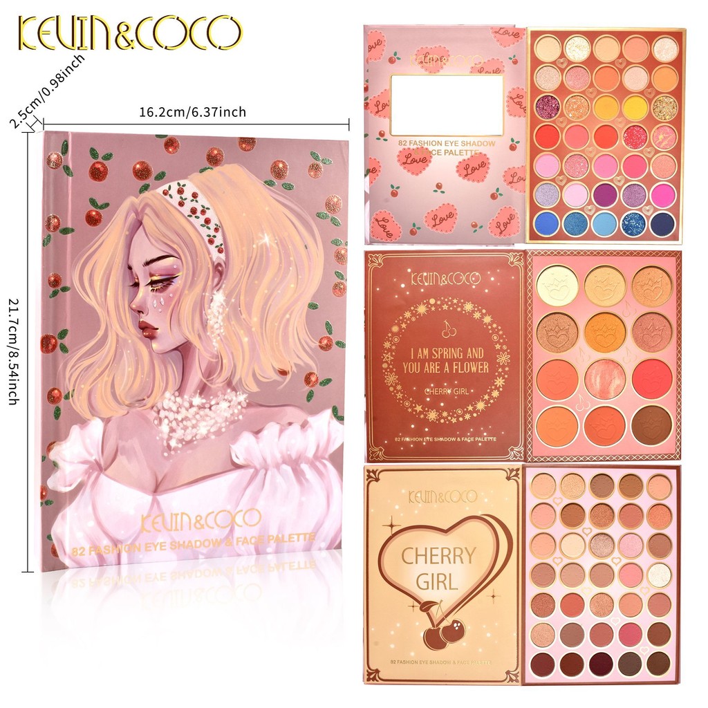 Jual KEVIN&COCO 82Pelat Warna Eye Shadow Warna Tanah Kilau Tahan Noda ...