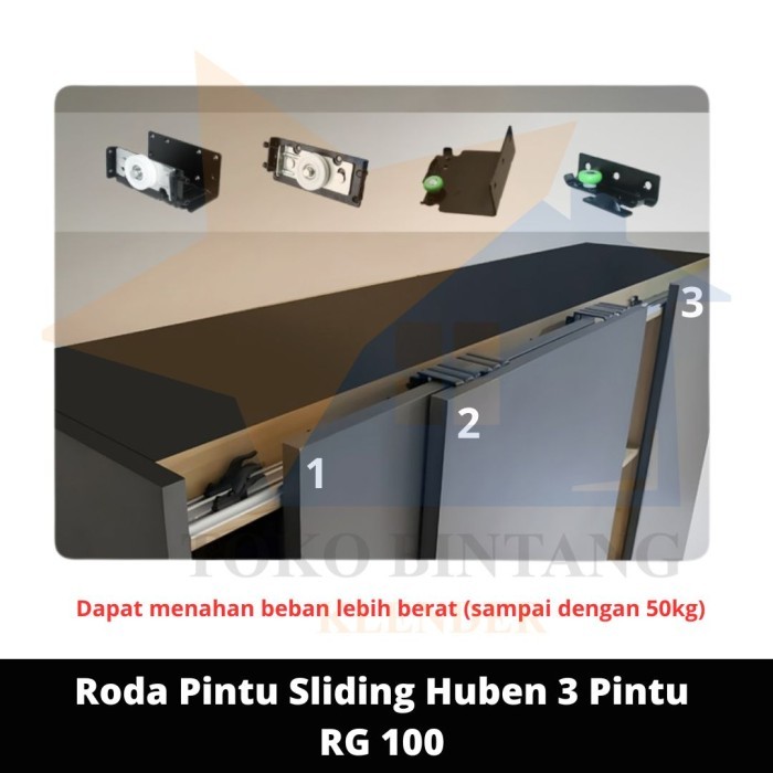 Jual RODA PINTU SLIDING HUBEN 3 PINTU RG-100 (SET) | Shopee Indonesia
