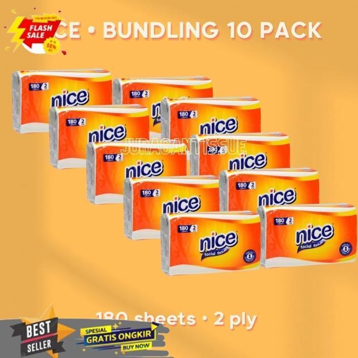 Jual TRENDING ( BUNDLING 10 PACK ) TISSUE NICE 180 BUNDLING 10 PACK ...