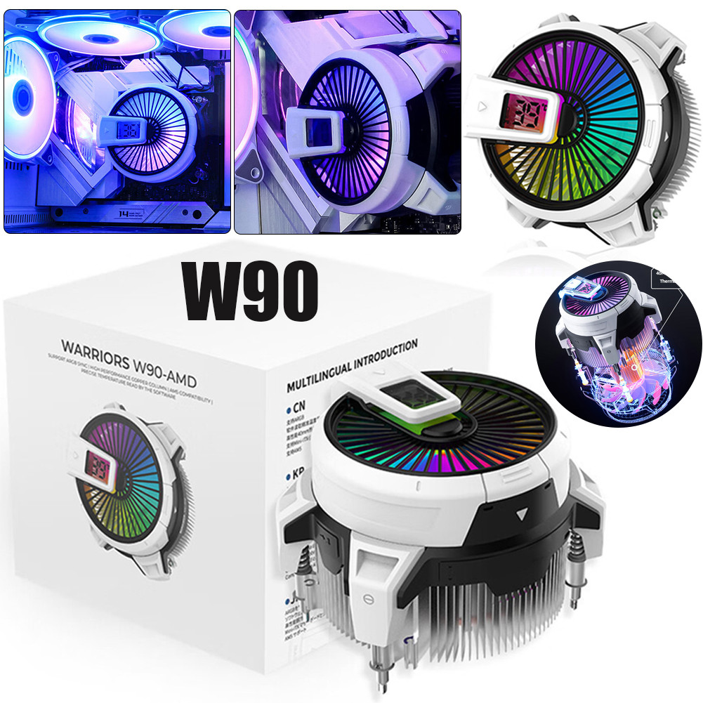 Jual BARU W90 CPU Air Cooler PWM 40mm CPU Fan PC Cooling Radiator with ...