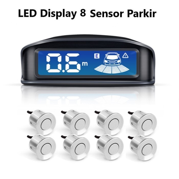 Jual SENSOR PARKIR DEPAN BELAKANG 8 TITIK LED DISPLAY CAR PARKING LAYAR ...