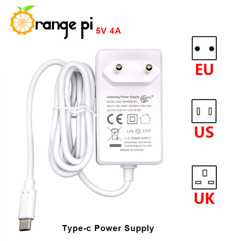 Jual VBA Orange Pi 5 Plus 5V 4A Power Adapter 100V-240V Type-C Power ...