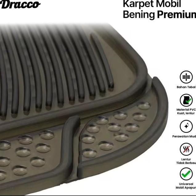 Jual KARPET MOBIL KARET 2 BARIS BENING SMOKE HITAM PREMIUM TEBAL DRACCO ...