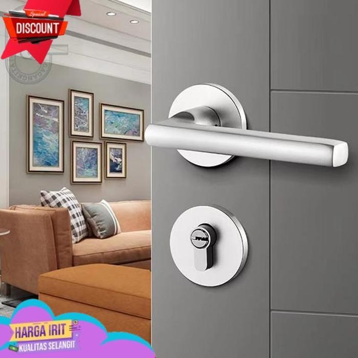 Jual DISKON GAGANG PINTU 1 SET SIAP PASANG, GAYA EROPA HANDLE LOCK DOOR ...