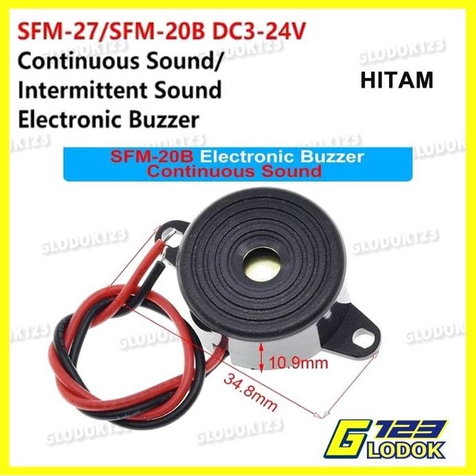 Jual Continuous Alarm DC 3V-24V Piezo Active Buzzer SFM27 Speaker 5V 9V 12V | Shopee Indonesia