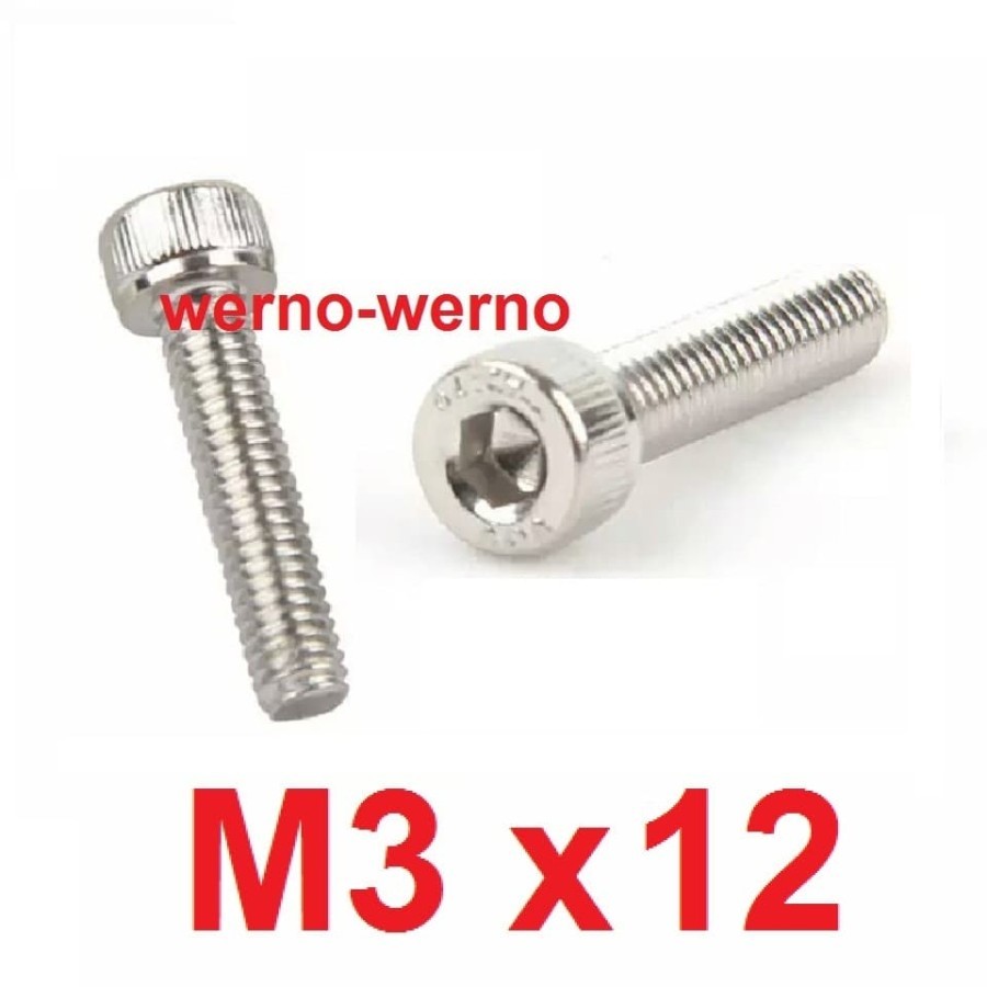 Jual Baut L Hexagon Bolt SS 304 Stainless Steel M3x12 3mm x 12mm M3*12 ...