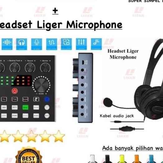 Jual PAKET SOUND CARD V8S MIKO KIMISO DAN HEADSET MICROPHONE ...