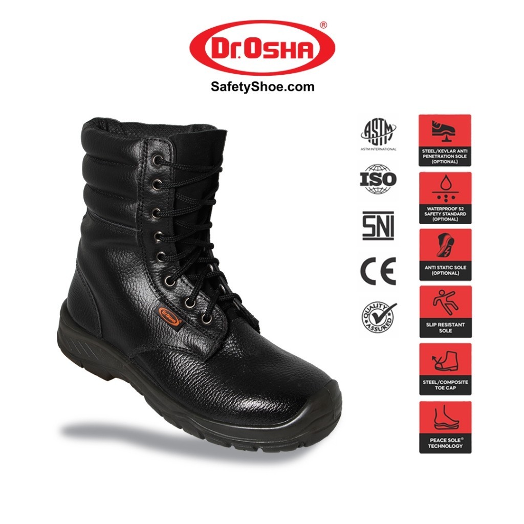 Jual Dr OSHA Army Boot 3311 Safety Shoes - Black | Shopee Indonesia