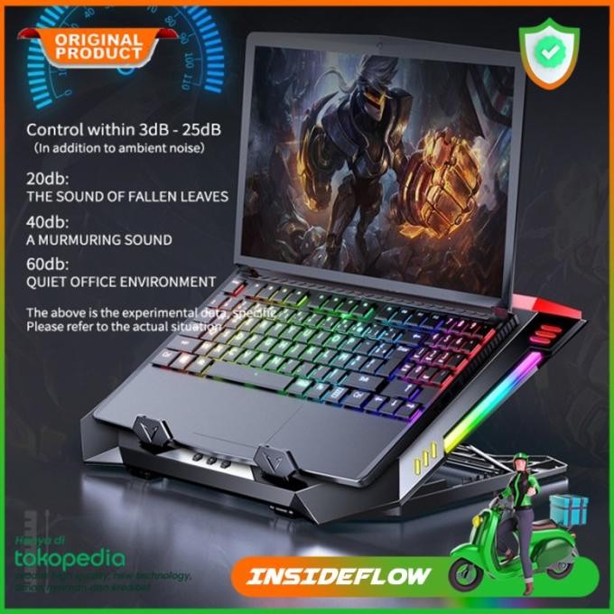 Jual Kipas Laptop Cooling coling Pad 2 Colling Fan LED RGB Notebook ...