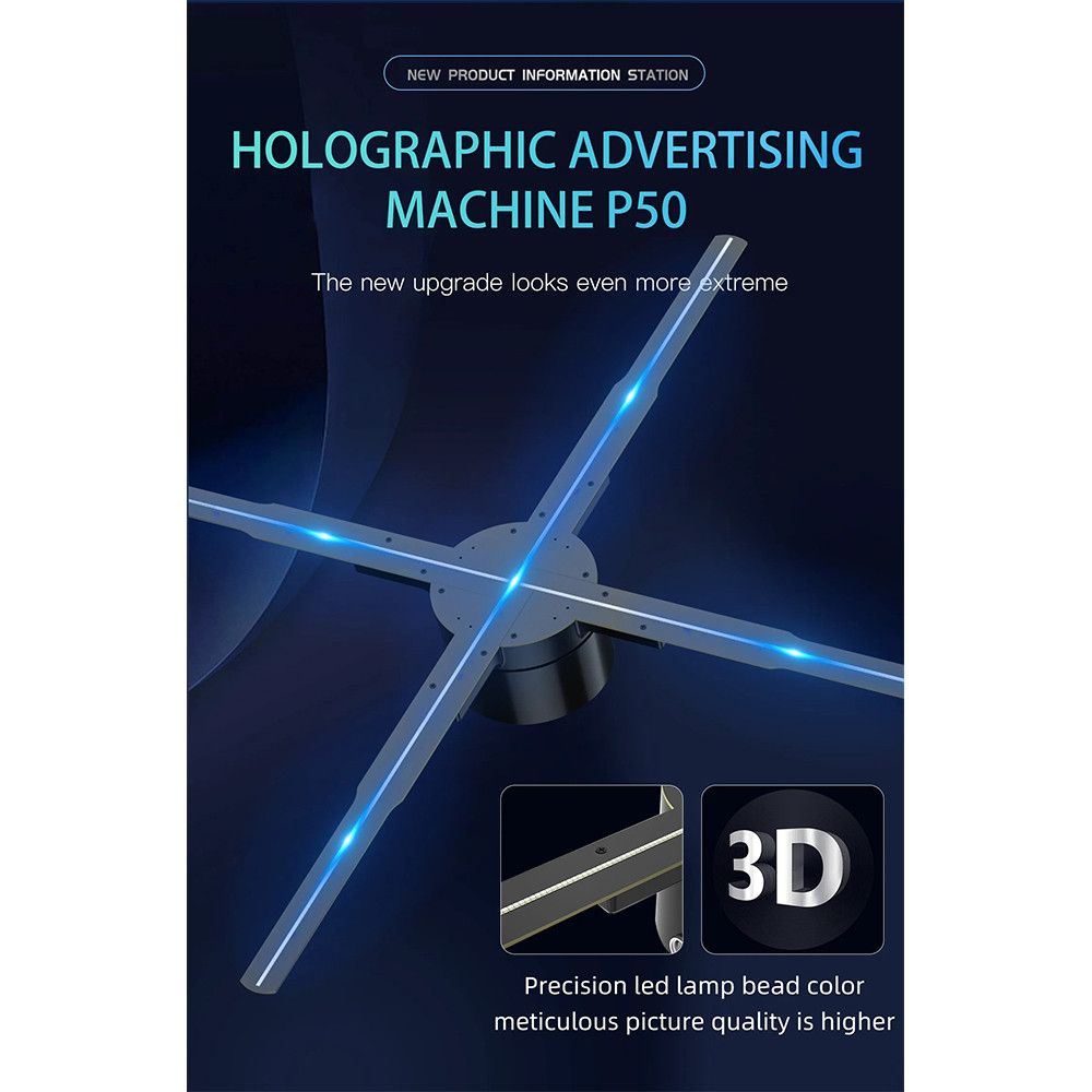 Jual Proyektor Kipas 3D Hologram Display Fan Projector LED 49cm - P50 ...