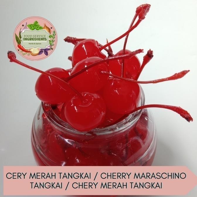 Jual ] Cery merah tangkai 5 biji / Cherry maraschino tangkai / Chery ...