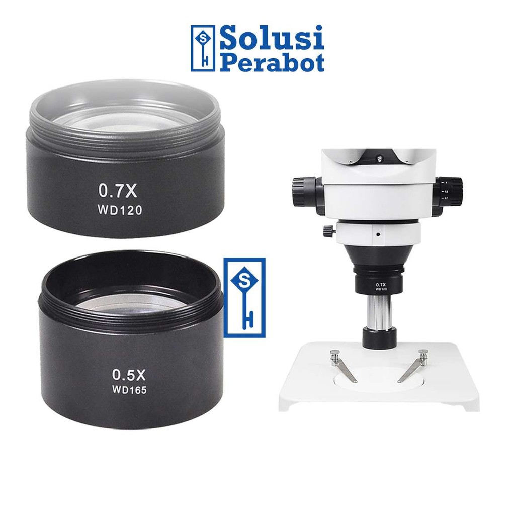 Jual Lensa Peninggi Microscope 0.5X 0.7X AA48x SP / WD165 WD120 / Bawah ...
