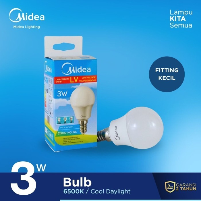 Jual Midea Lighting - Led Bulb 03 Watt Putih 6500K Cool Daylight ...