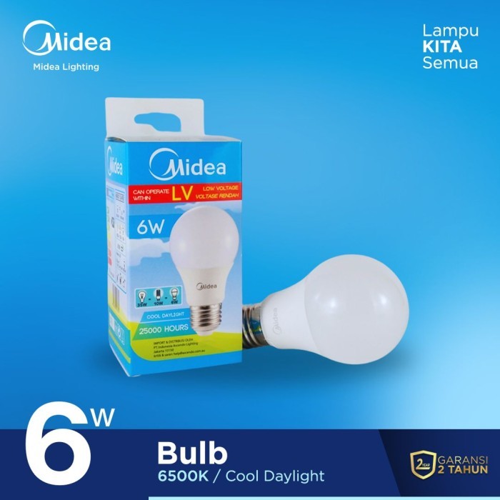 Jual Midea Lighting - Led Bulb 06 Watt Putih 6500K Cool Daylight - Fitting E27 | Shopee Indonesia