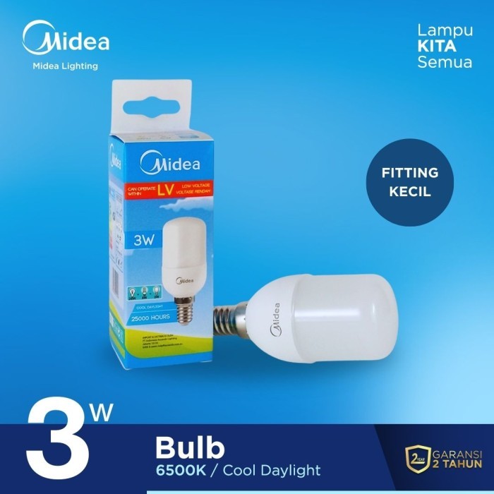 Jual Midea Lighting - Stick Led Bulb 03 Watt Putih 6500K Cool Daylight - Fitting E14 / Kecil ...
