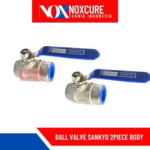 Jual ASLI 1" STOP KRAN AIR BALL VALVE STAINLESS SANKYO FULL BORE 2PC BODY | Shopee Indonesia