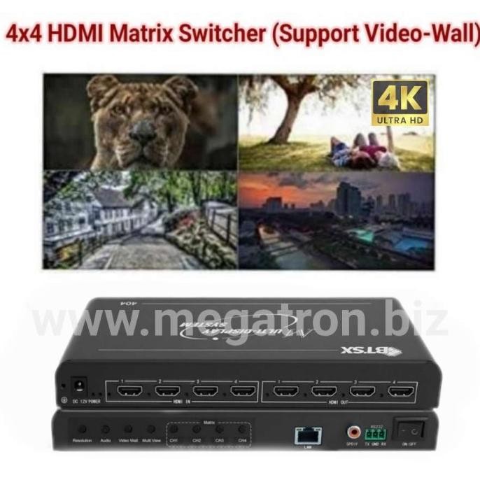Jual CO 4x4 HDMI Matrix Switcher (seamless) - Bisa membentuk Video Wall 2x2 | Shopee Indonesia