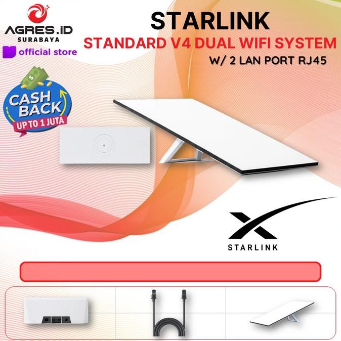 Jual CO Starlink STANDARD V4 DUAL WIFI SYSTEM W/ 2 LAN ATAU 2 PORT RJ45 ...