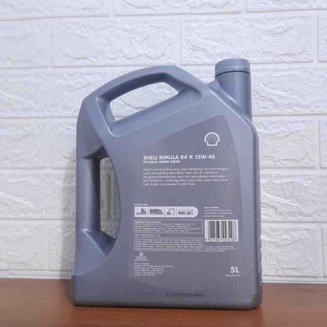 Jual Oli Shell Rimula R4 X 15W-40 Diesel Isi 5L-Original Scan Barcode ...