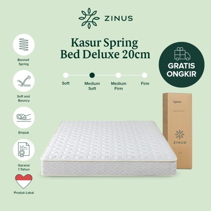 Jual Kasur Spring Bed Zinus Deluxe Mattress In A Box Tebal 20Cm ...