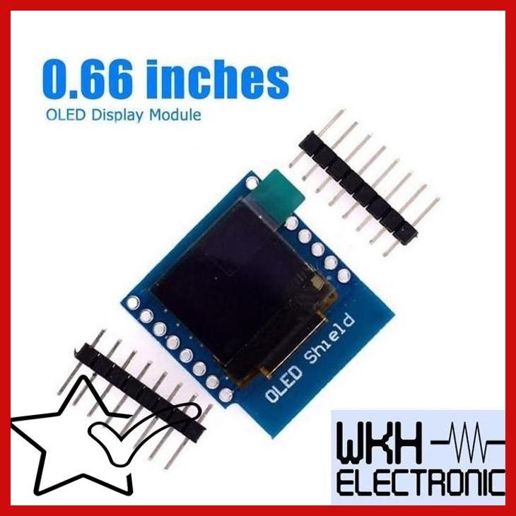 Jual [WKH] OLED 0.66 INCH 64X48 I2C SHIELD FOR WEMOS D1 PRO MINI ...