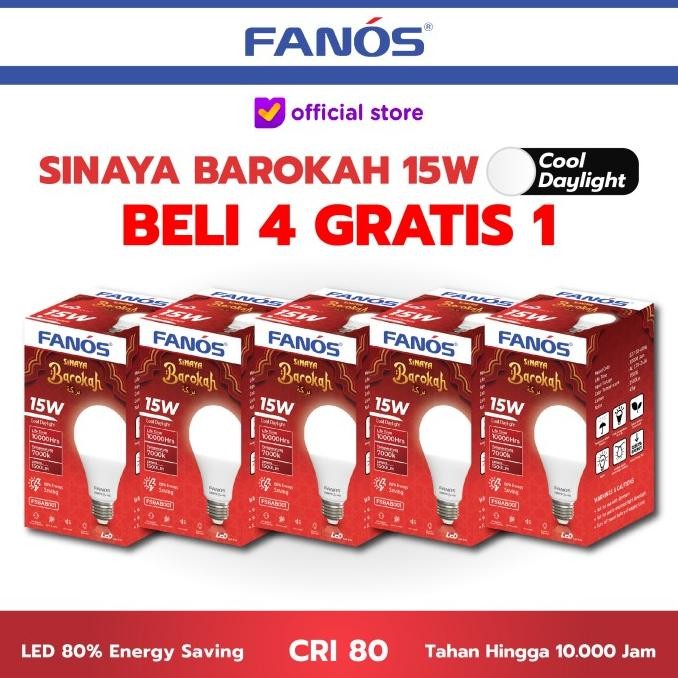 Jual Lampu - Paket 5 Pcs!! Lampu Led Fanos Sinaya Barokah 15 W (Putih/Cdl) | Shopee Indonesia